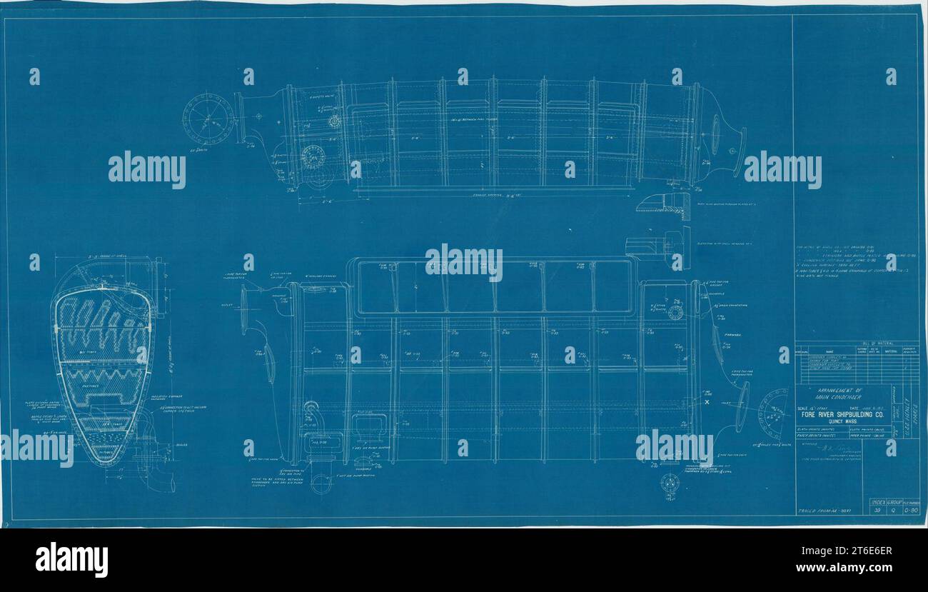 USS Henley (DD-39)- Arrangement of Main Condenser Stock Photo - Alamy
