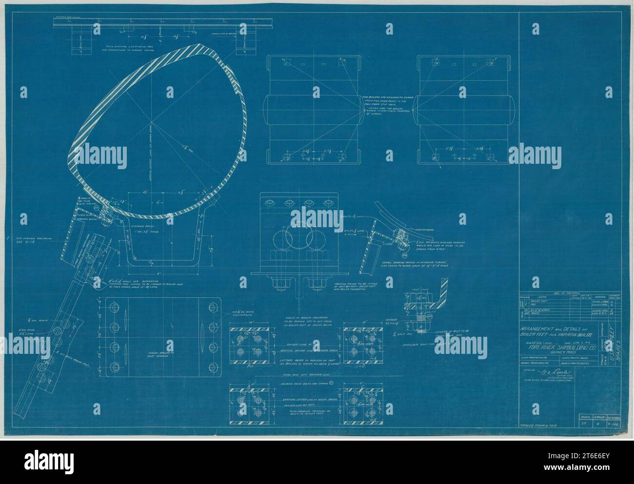 USS Henley (DD-39)- Arrangement and Details of Boiler Feet for Yarrow ...