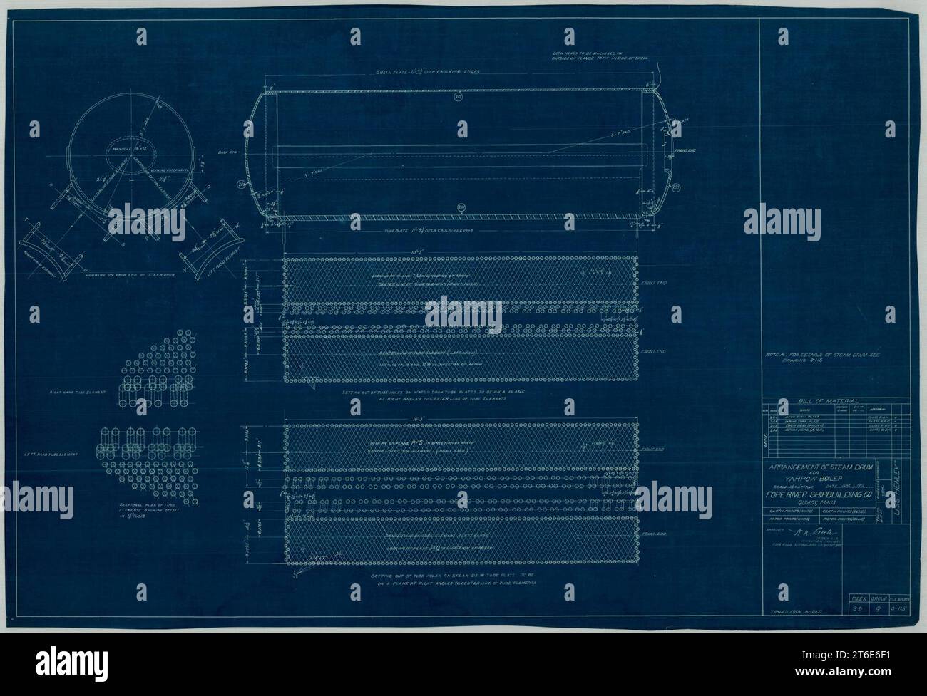 USS Henley (DD-39)- Arrangement of Steam Drum for Yarrow Boiler Stock ...