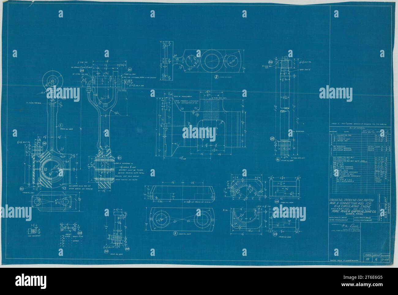 USS Henley (DD-39)- Cross'hd, Cross'hd Cap, Piston Rod & Connecting Rod ...