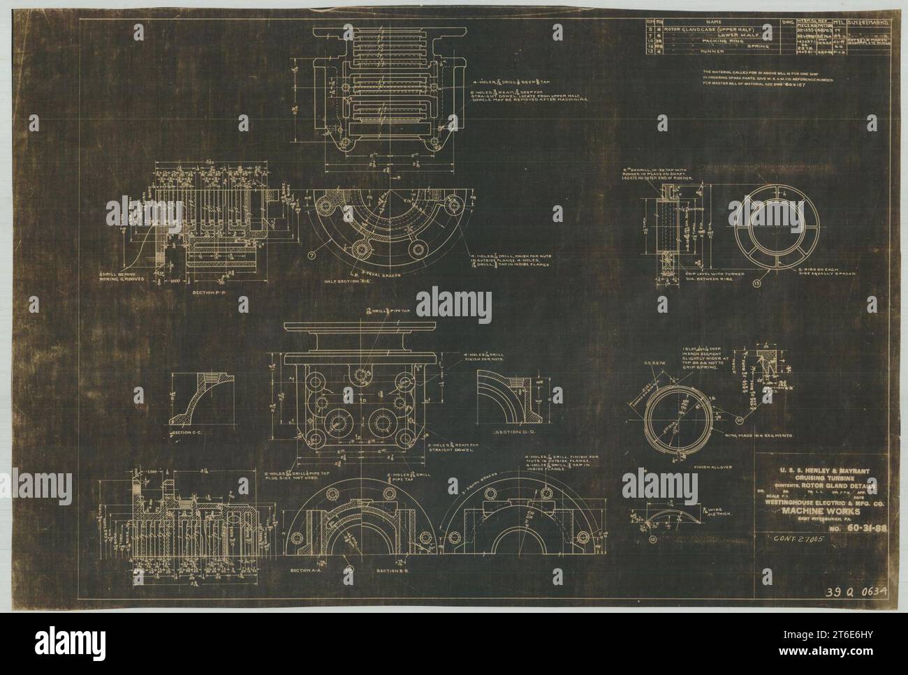 USS Henley (DD-39)- Cruising Turbine Rotor Gland Details Stock Photo ...