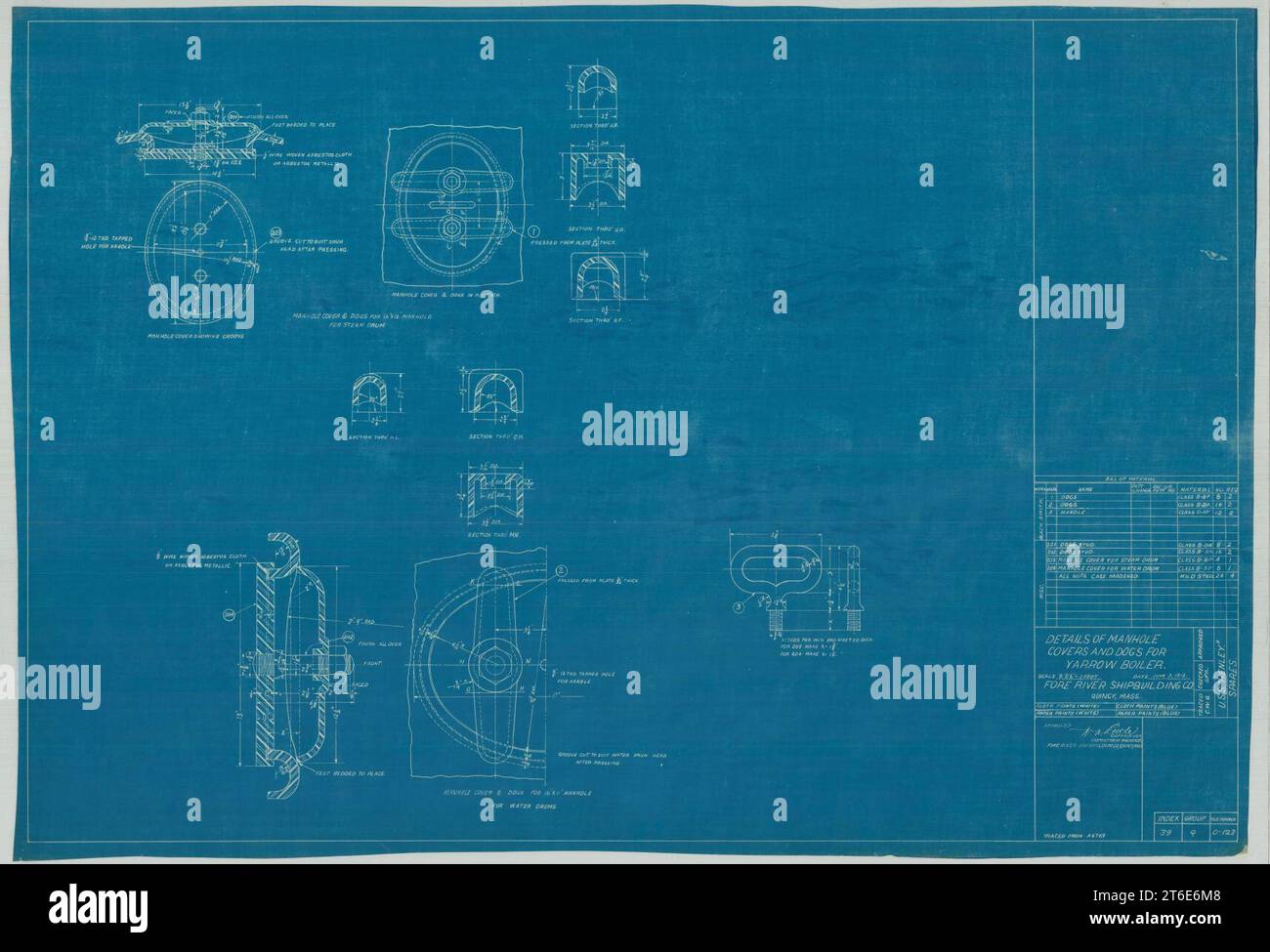 USS Henley (DD-39)- Details of Manhole Covers and Dogs for Yarrow ...