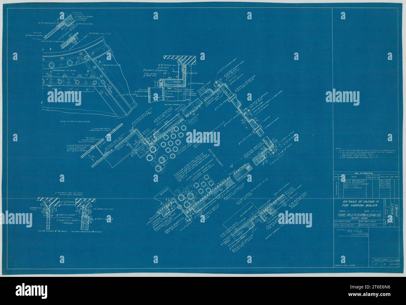 USS Henley (DD-39)- Details of Casing (1) for Yarrow Boiler Stock Photo ...