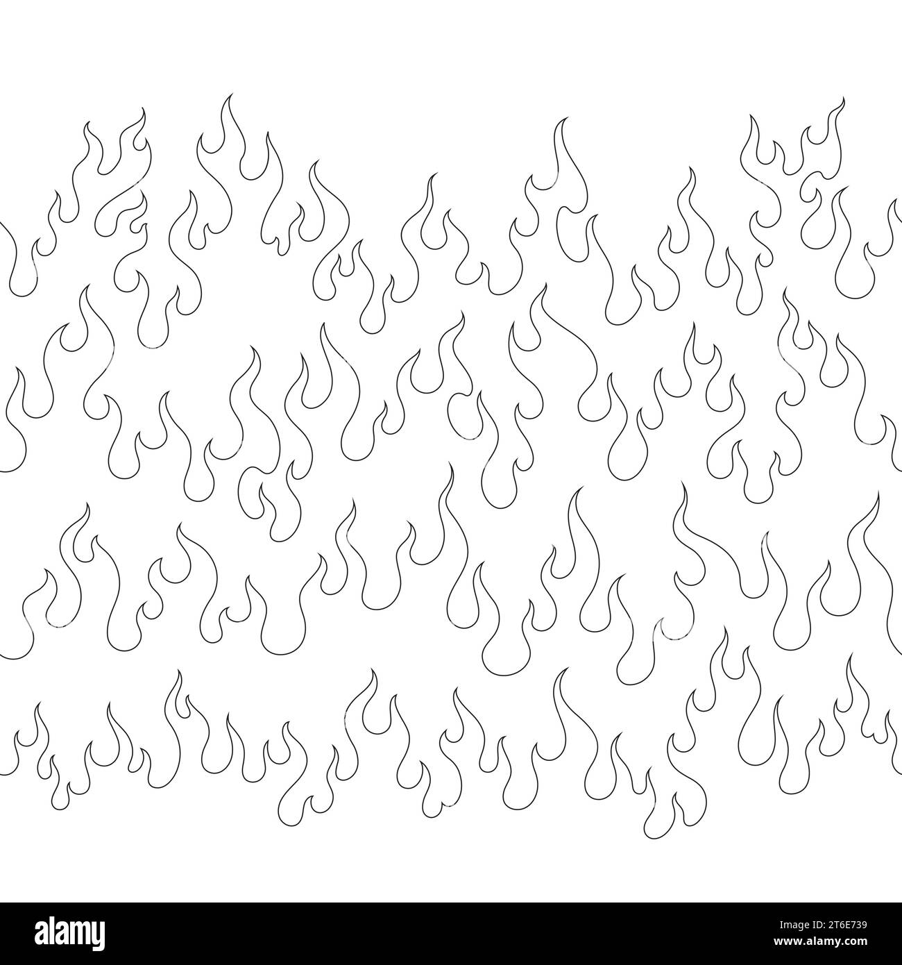 oriental flame pattern seamless wallpaper outline vector illustration ...