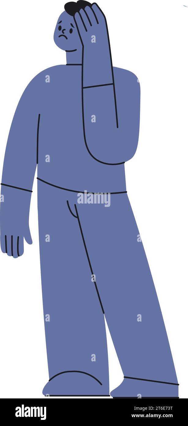 Man feeling guilt, expressing regret emotion vector Stock Vector Image ...