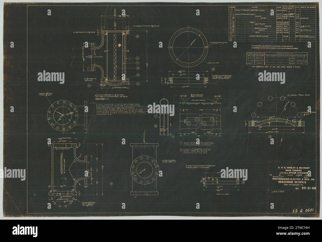 USS Henley (DD-39)- Main Turbine Steam Strainer Stock Photo - Alamy