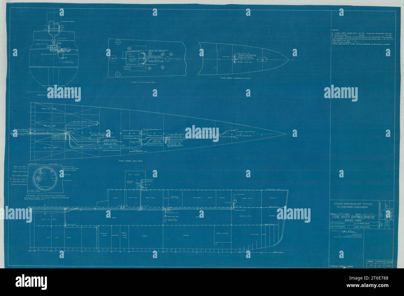 USS Henley (DD-39)- Steam and Exhaust Piping to Forward Machinery Stock ...