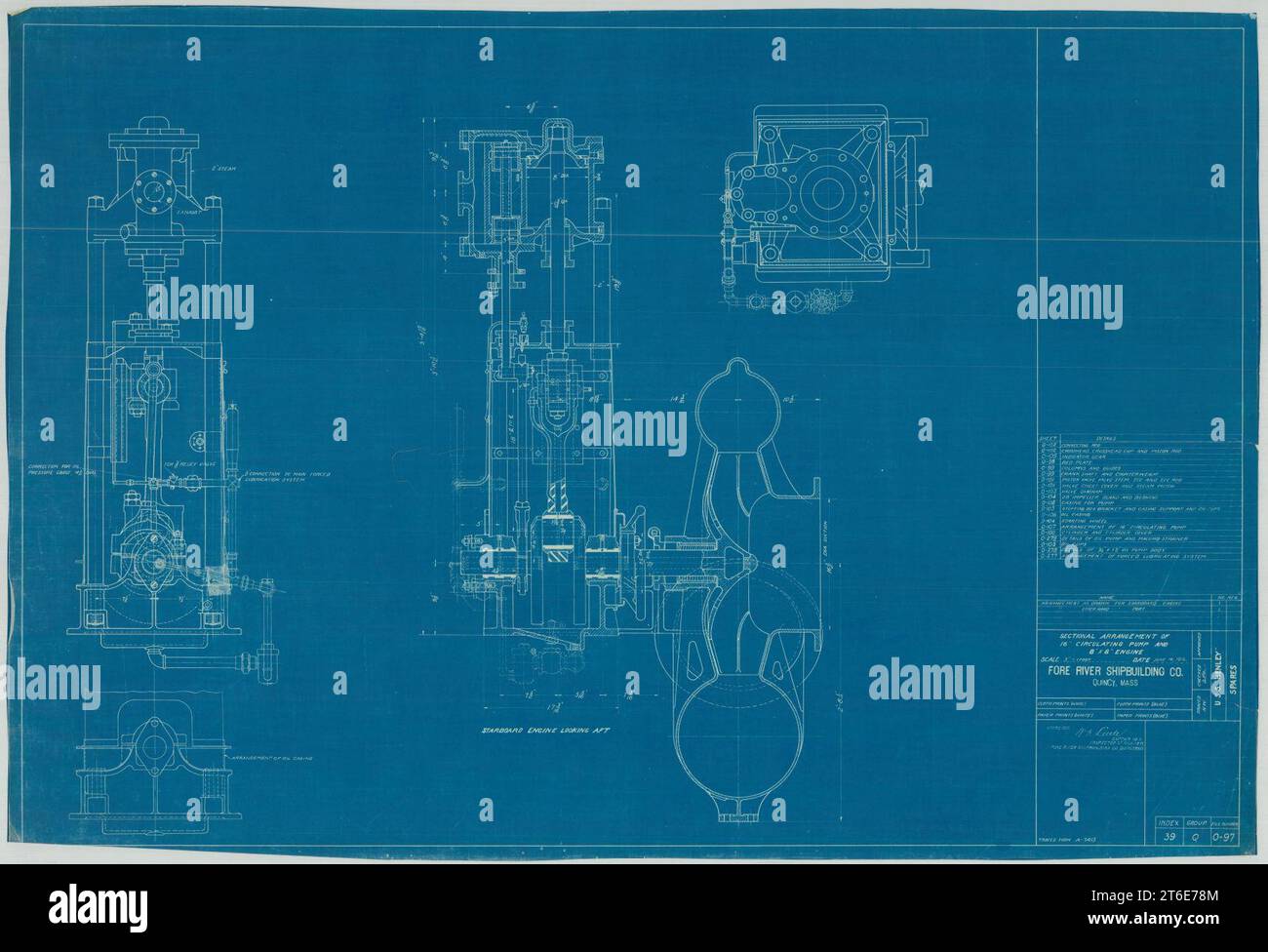 USS Henley (DD-39)- Sectional Arrangement of 16'' Circulating Pump and ...