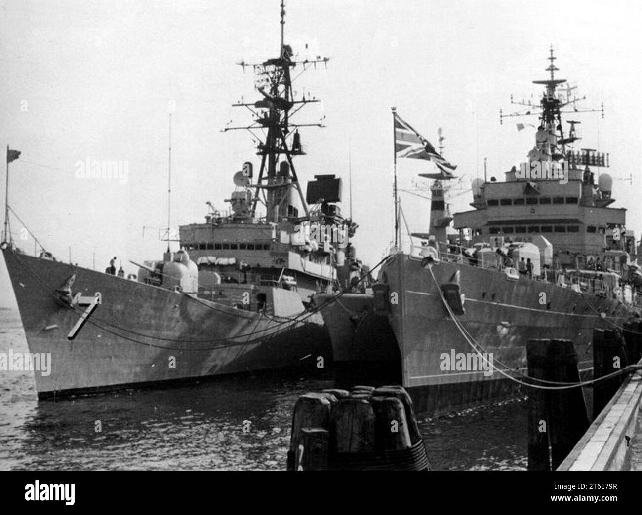USS Henry B. Wilson (DDG-7) and HMS Blake (C99) moored at Manila ...