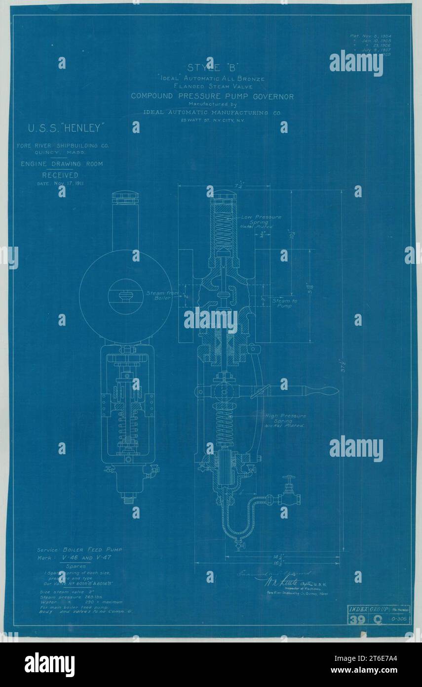 USS Henley (DD-39)- Style ''B'' ''Ideal'' Automatic All Bronze Flanged ...