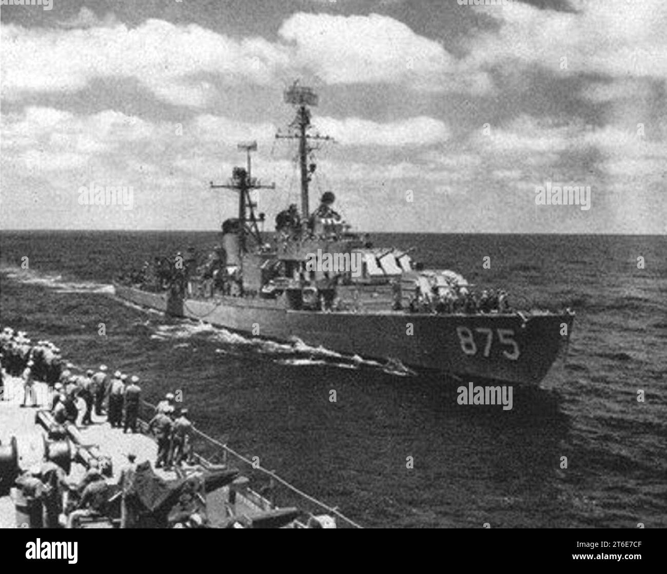 USS Henry W. Tucker (DDR-875) approaches USS New Jersey (BB-62) off ...
