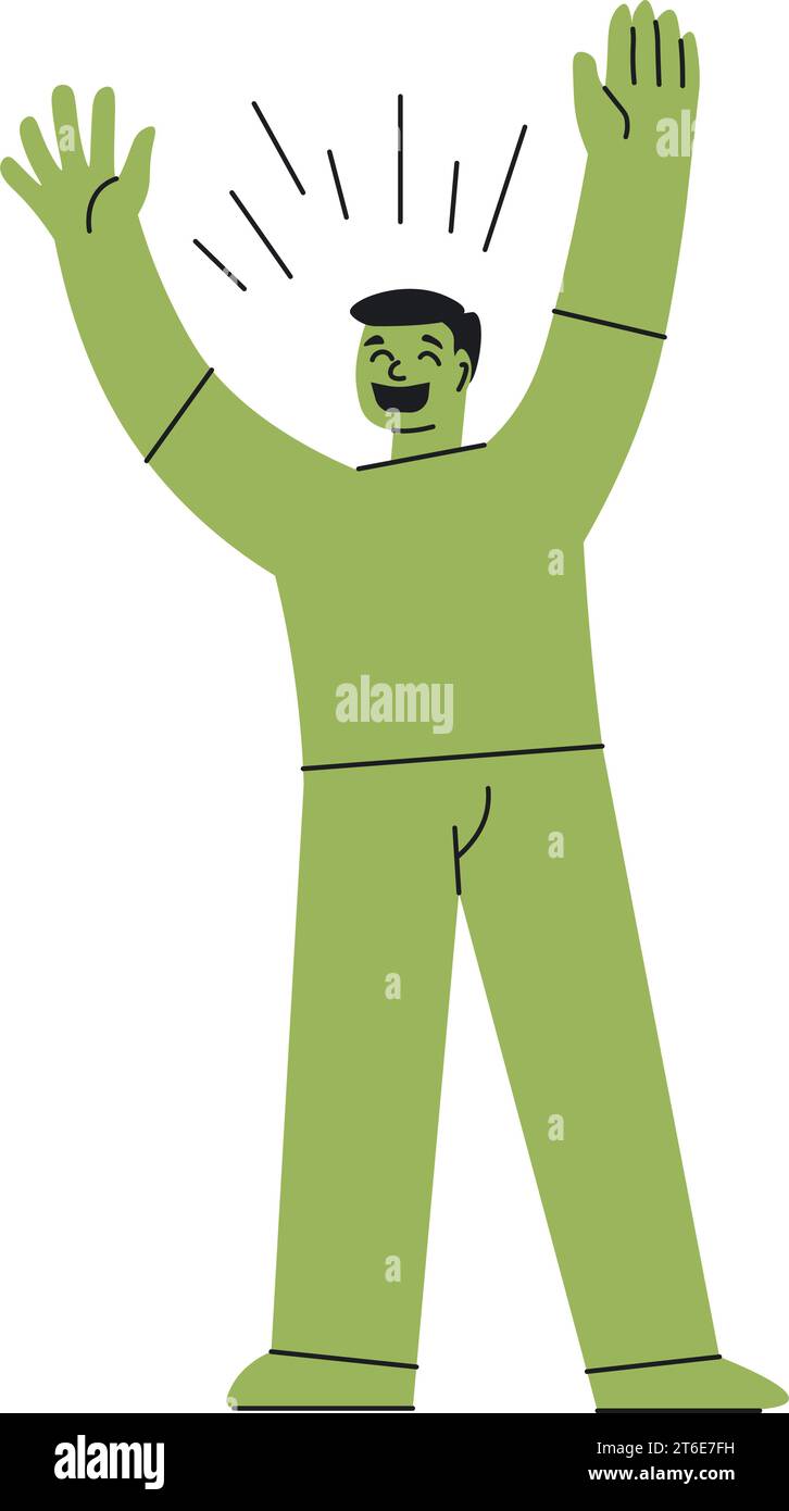 Man personage expressing joy emotion, happy boy Stock Vector Image ...