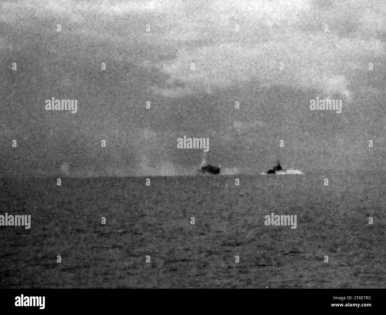 USS Honolulu (CL-48) and USS St. Louis (CL-49) underway in July 1943 ...