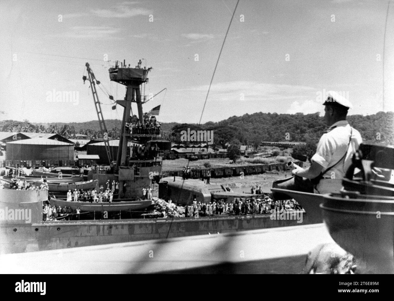 USS Houston (CA-30) at Tjilatjap in February 1942 Stock Photo - Alamy