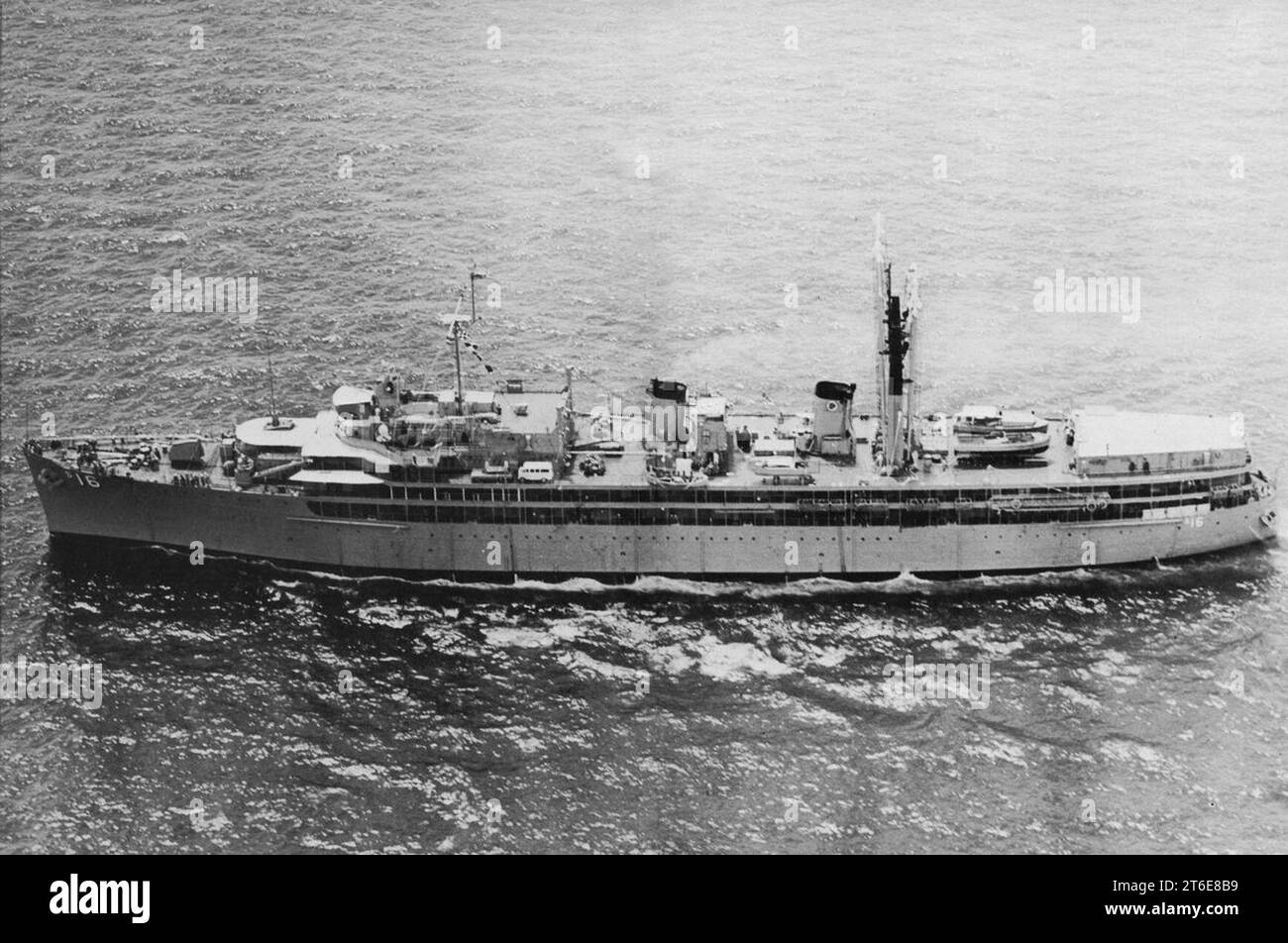 USS Howard W. Gilmore (AS-16) underway, circa in 1975 Stock Photo - Alamy