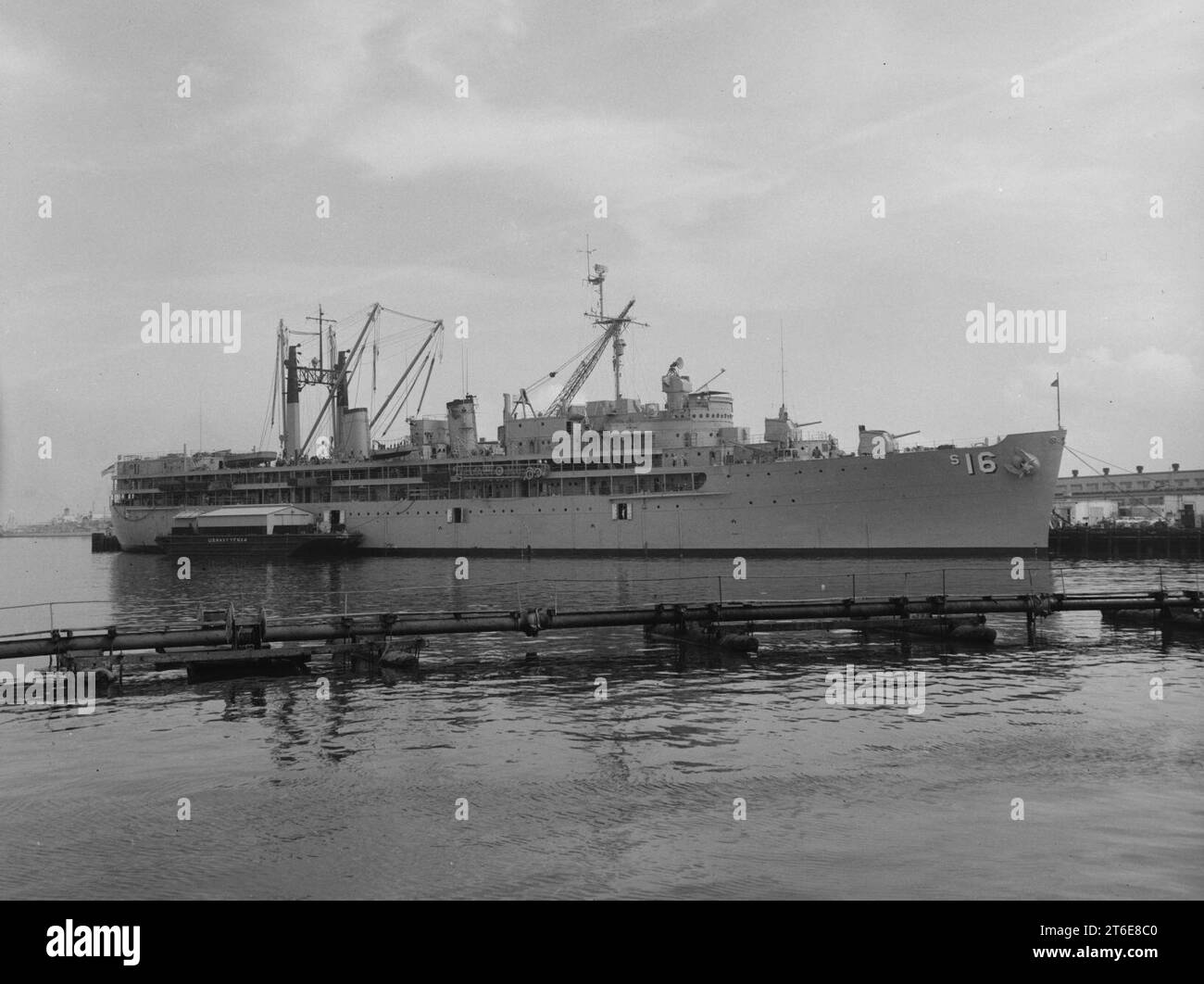 USS Howard W. Gilmore (AS-16) in port, in May 1962 (7576265 Stock Photo ...