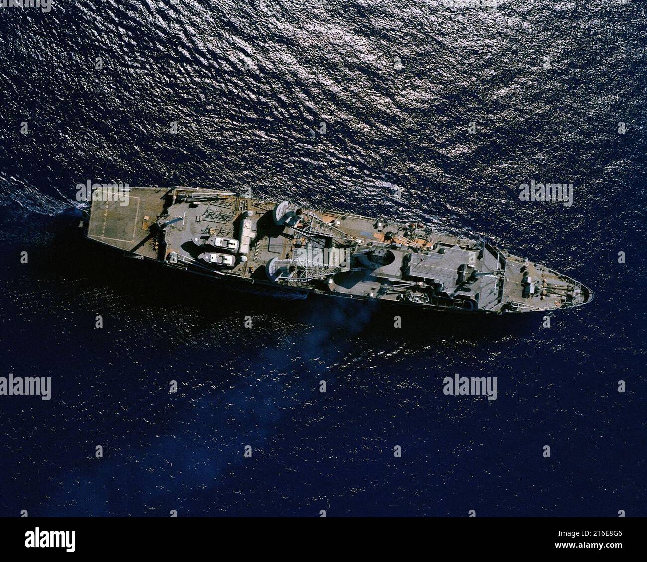 USS Hunley (AS-31) top view 1980 Stock Photo - Alamy
