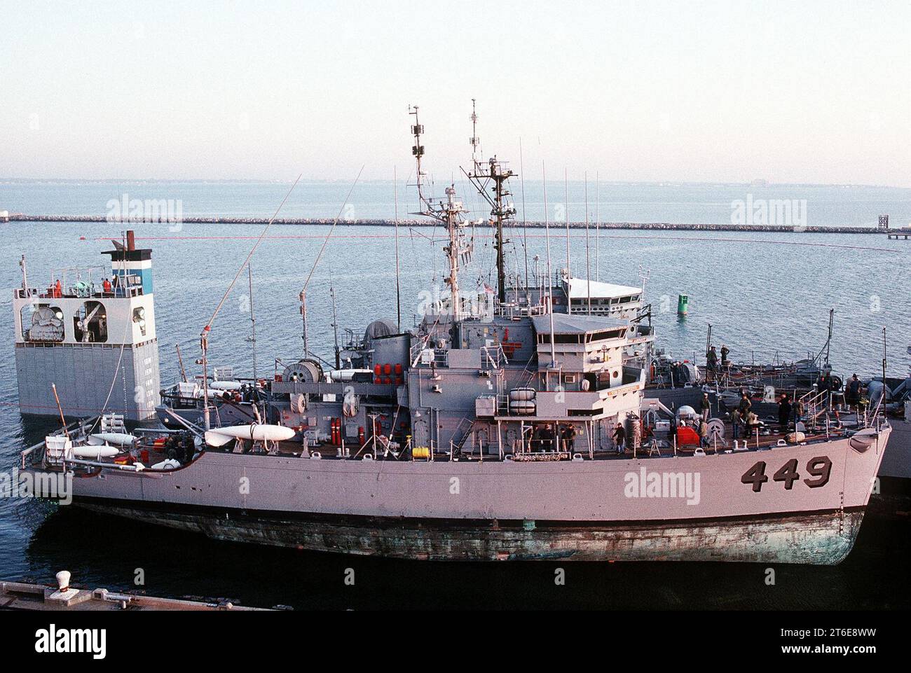 USS Impervious (MSO-449) aboard Super Servant 4 in 1991 Stock Photo - Alamy