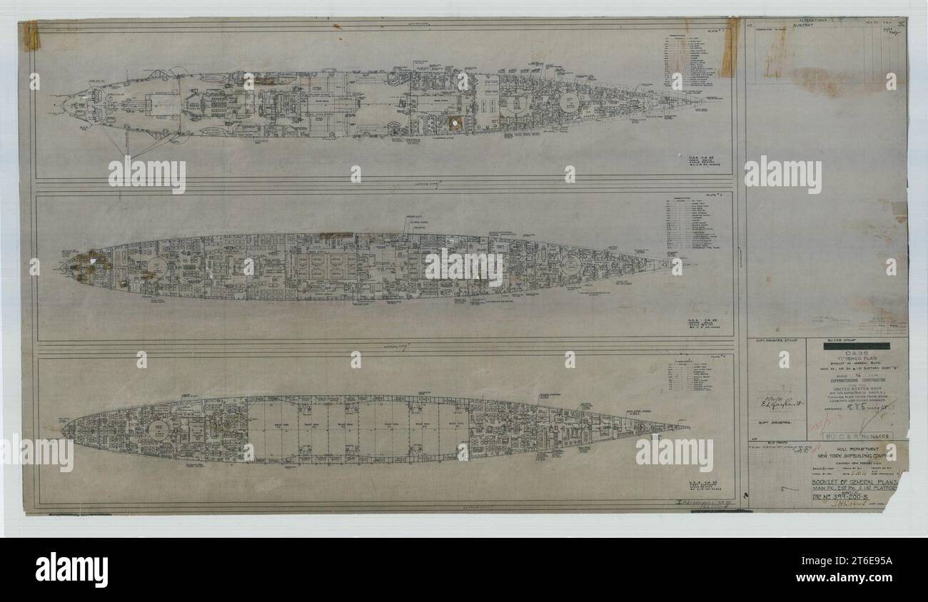 USS Indianapolis (CA-35) Booklet of General Plans Sheet 166009 Stock ...