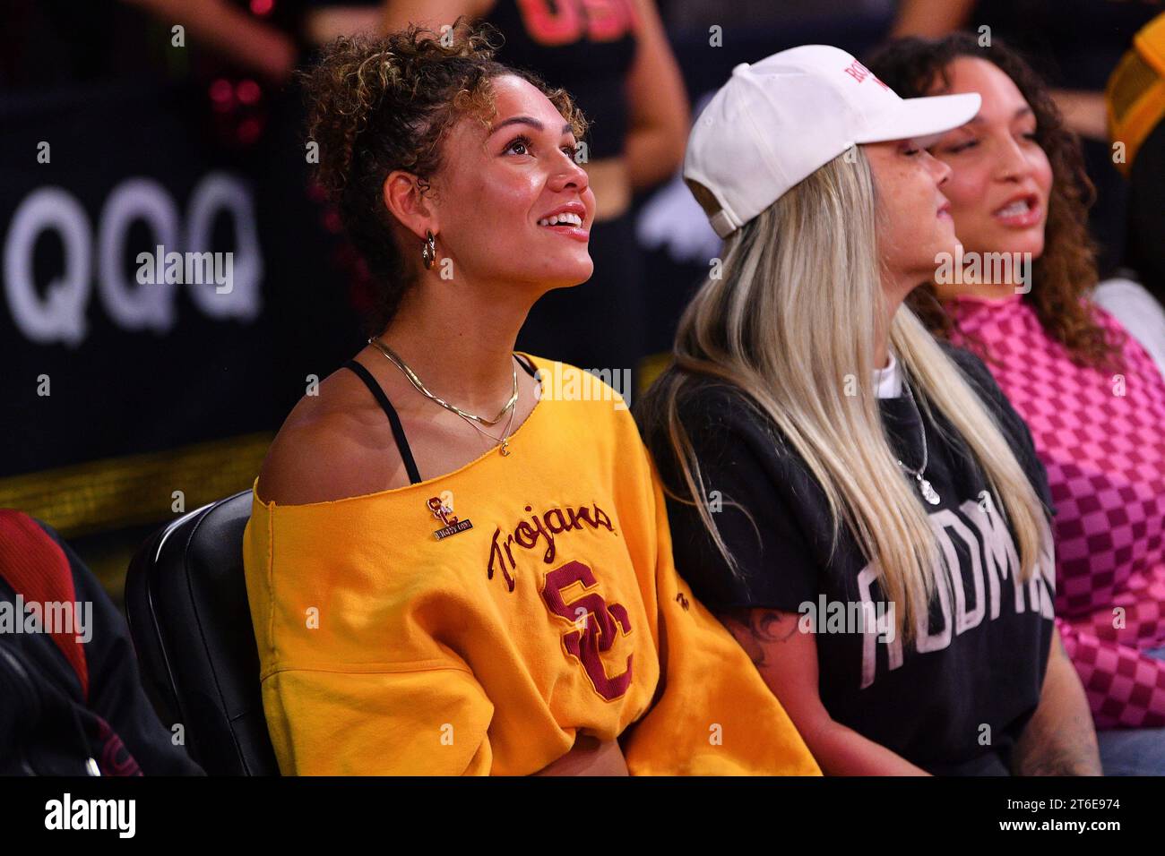 LOS ANGELES, CA - NOVEMBER 09: Soccer player Trinity Rodman looks on ...