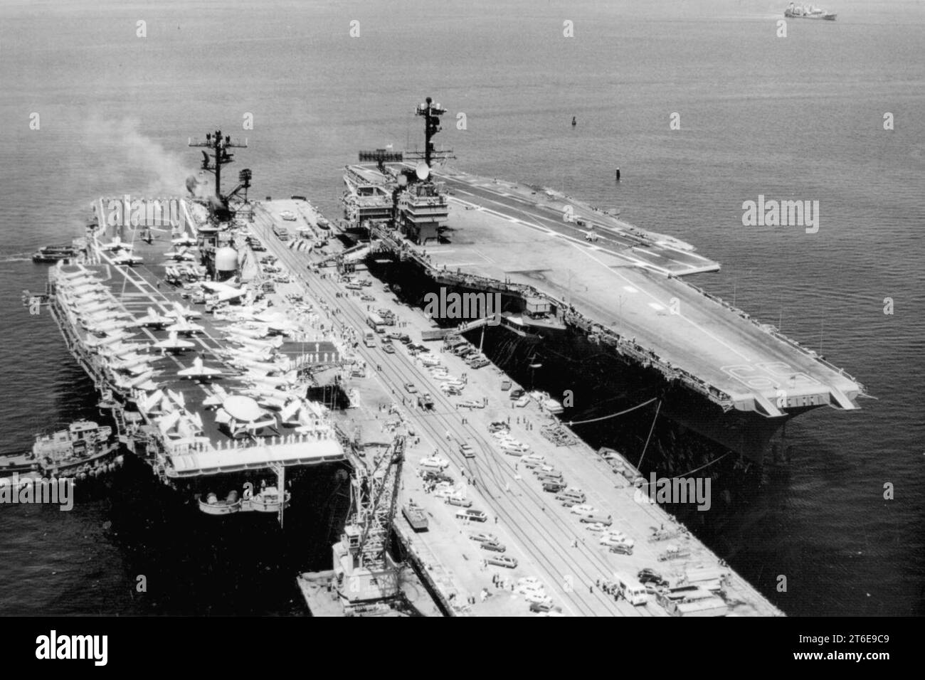 USS Intrepid (CVS-11) and Forrestal (CVA-59) at Norfolk 1968 Stock ...