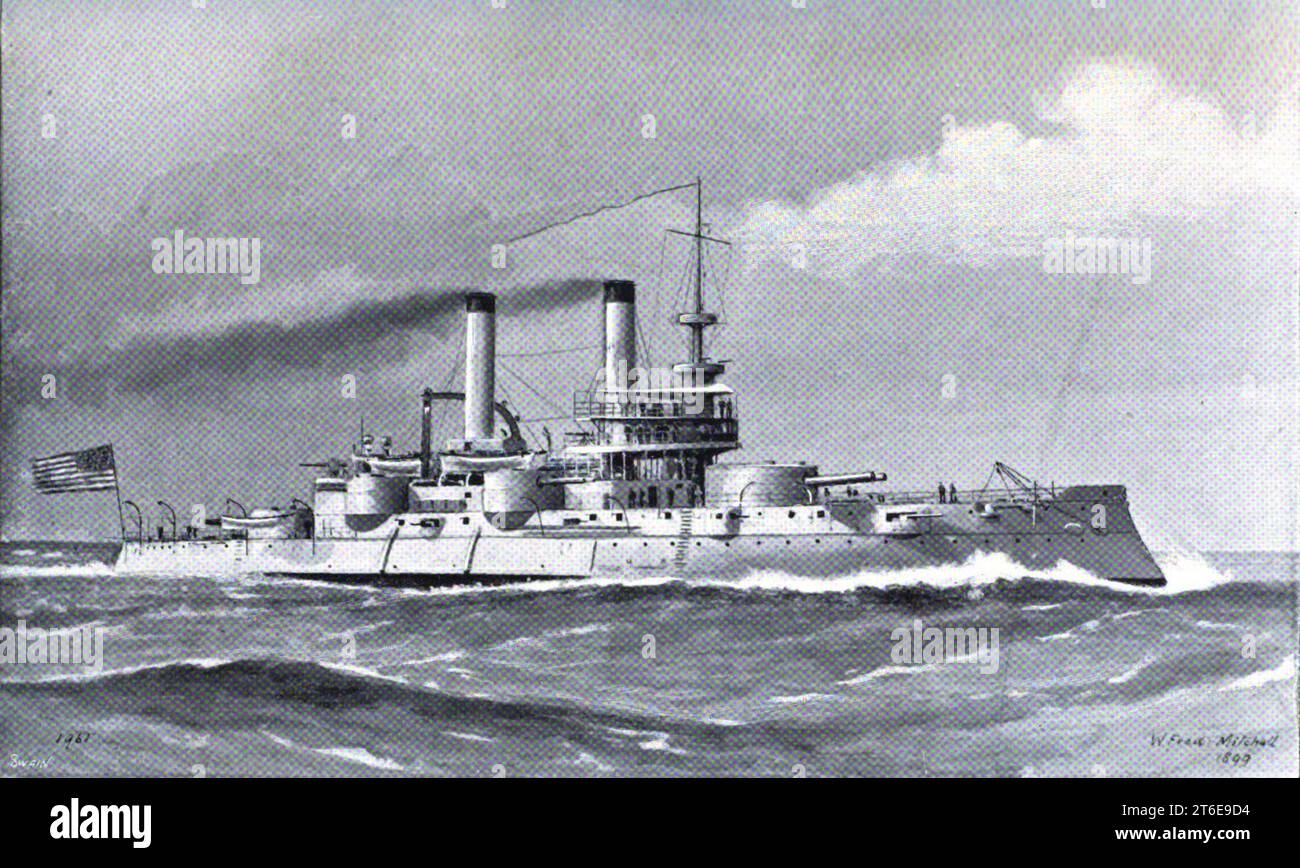 USS Iowa - Brassey's Naval Annual 1899 Stock Photo - Alamy
