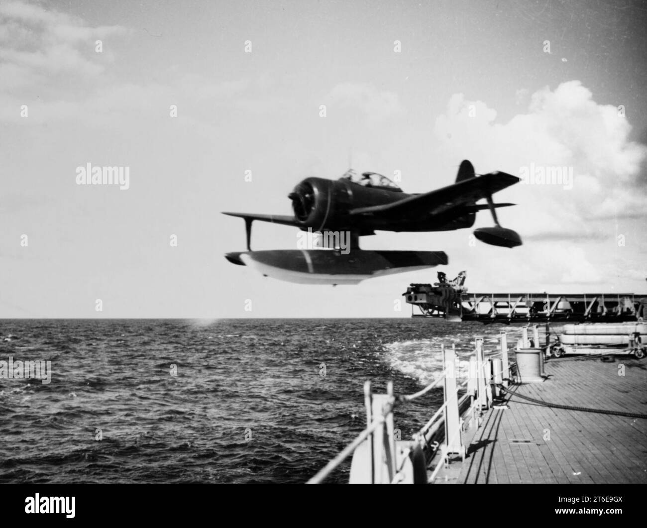 USS Iowa (BB-61) launches SC-1 Seahawk in July 1947 Stock Photo - Alamy
