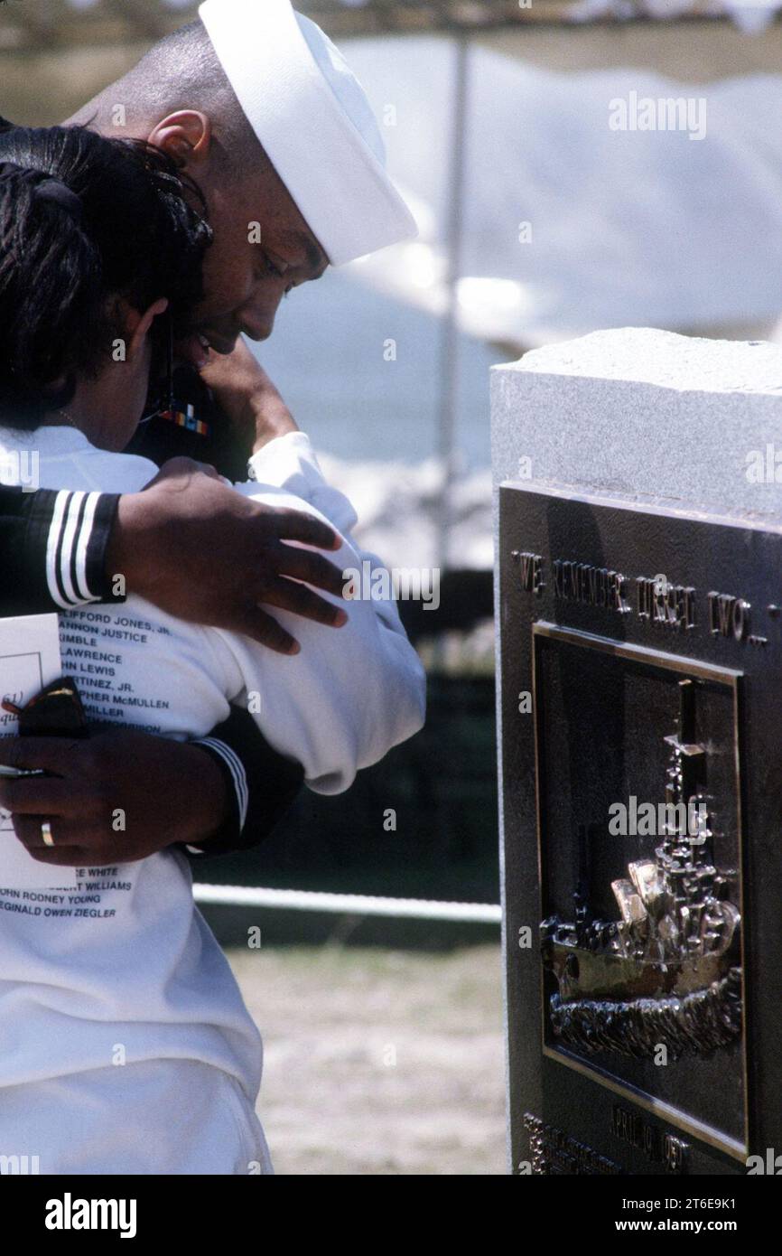 USS Iowa (BB-61) turret explosion memorial plaque Stock Photo - Alamy