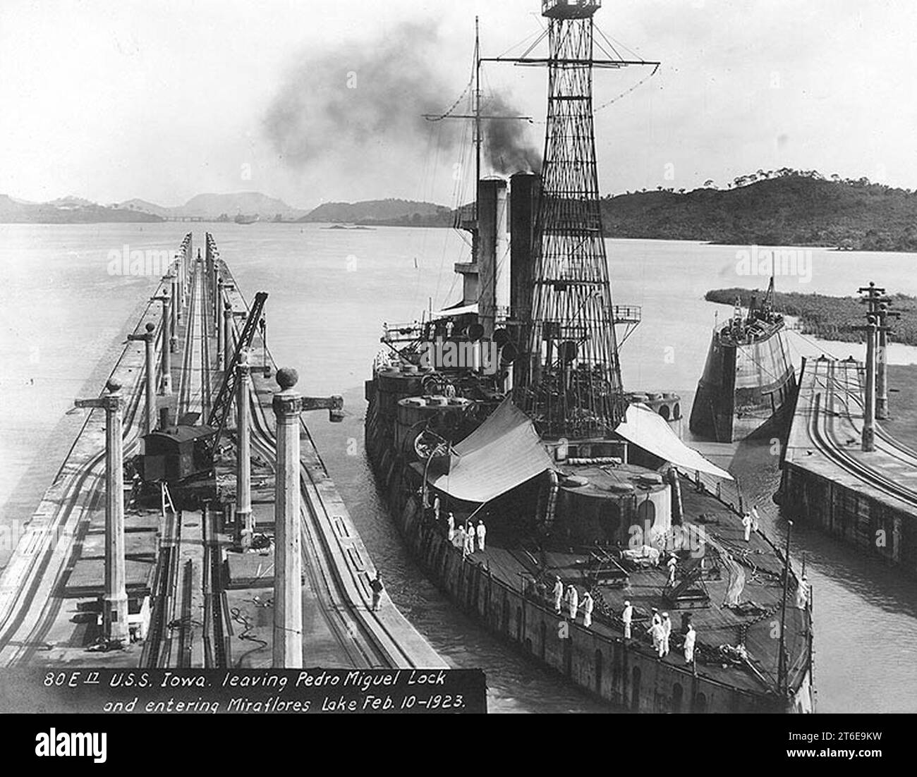 USS Iowa In Panama Canal in 1923 Stock Photo - Alamy
