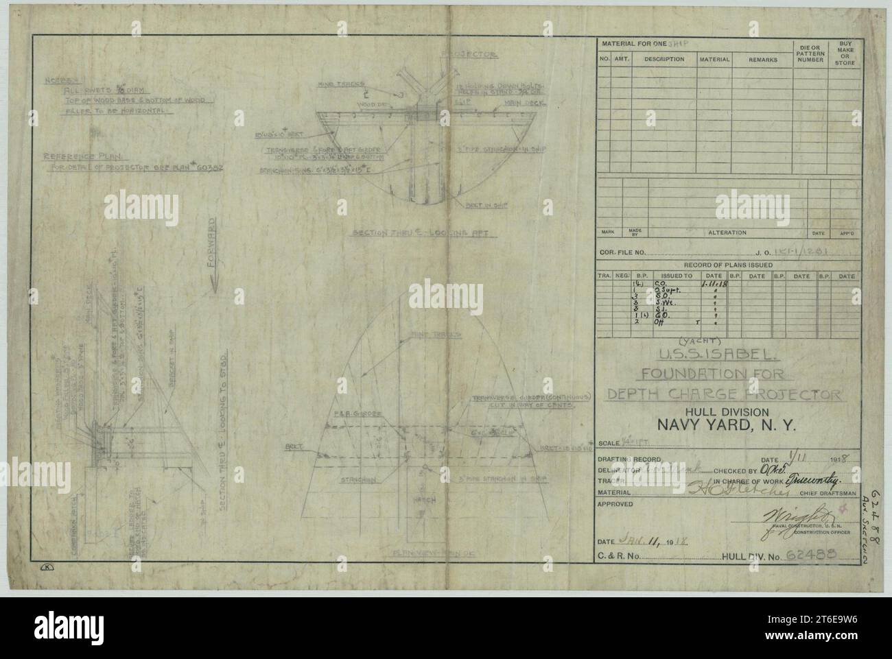 USS Isabel (PY-10)- Foundation for Depth Charge Projector Stock Photo ...