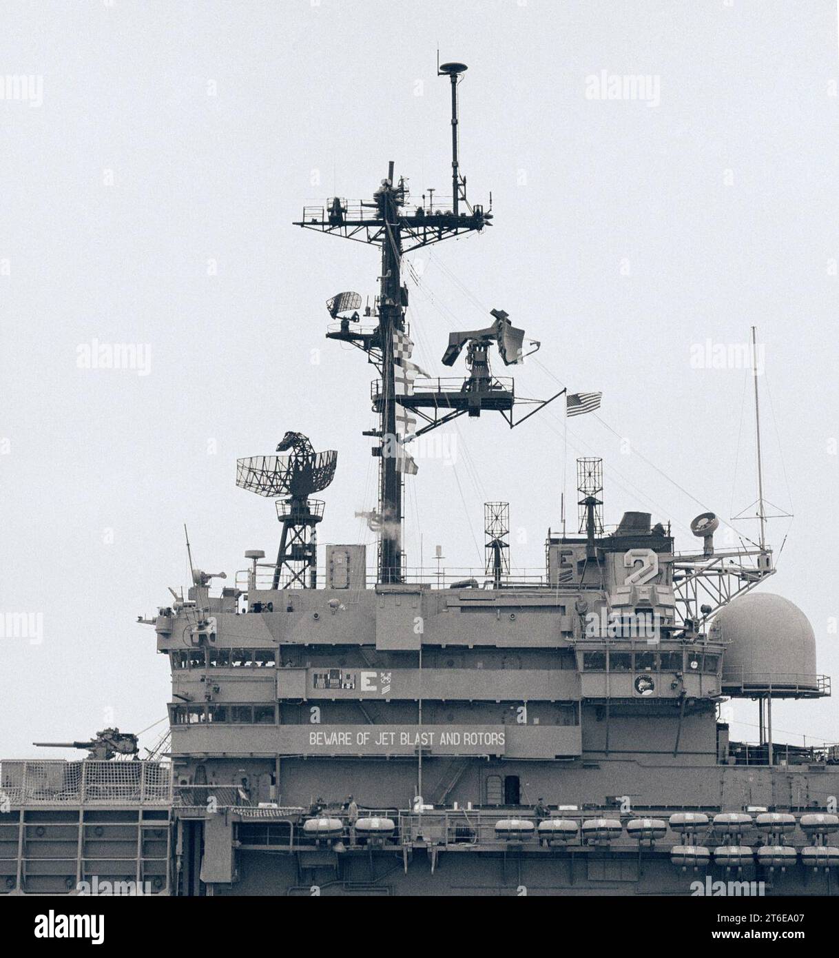 USS Iwo Jima (LPH-2), superstructure Stock Photo - Alamy