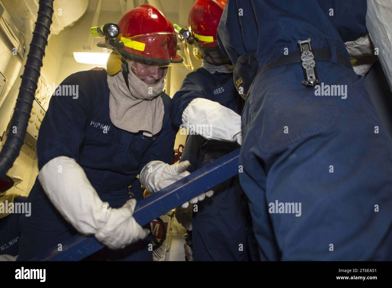 USS Iwo Jima general quarters drill 140904 Stock Photo - Alamy