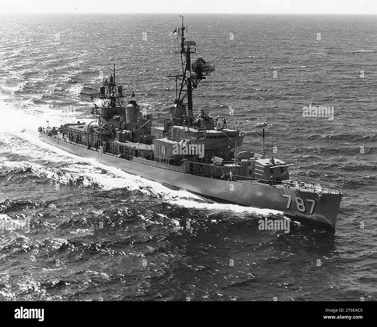 USS James E. Kyes (DD-787) underway in Hawaiian waters, 5 July 1966 ...