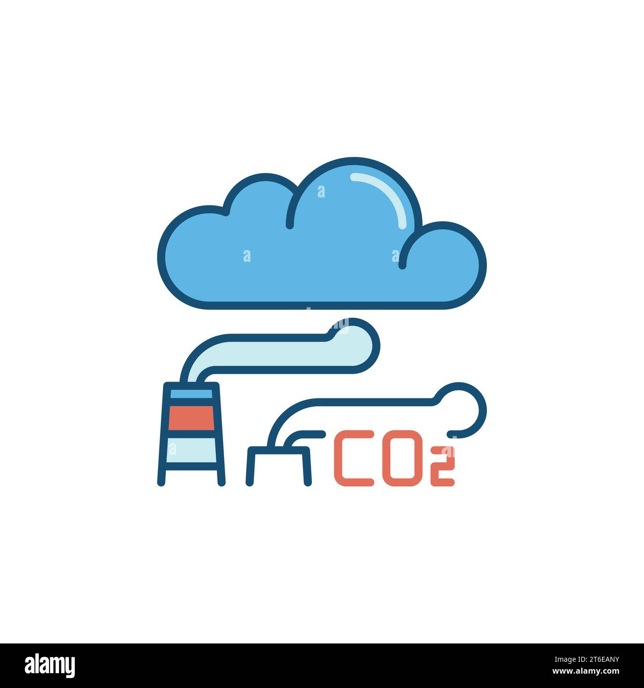 CO2 Factory Emissions vector Air Pollution concept modern icon or ...