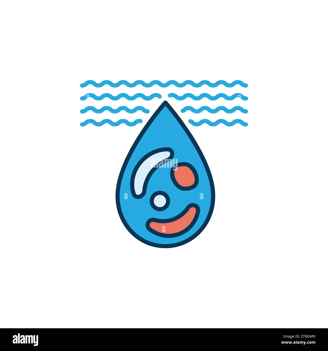 Bacterias in Water modern icon - Dirty Water Drop vector concept ...
