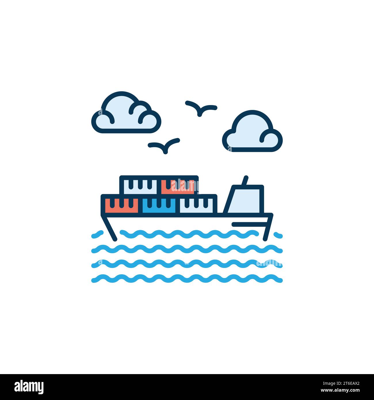 Cargo Ship with Containers vector concept modern icon or symbol Stock ...