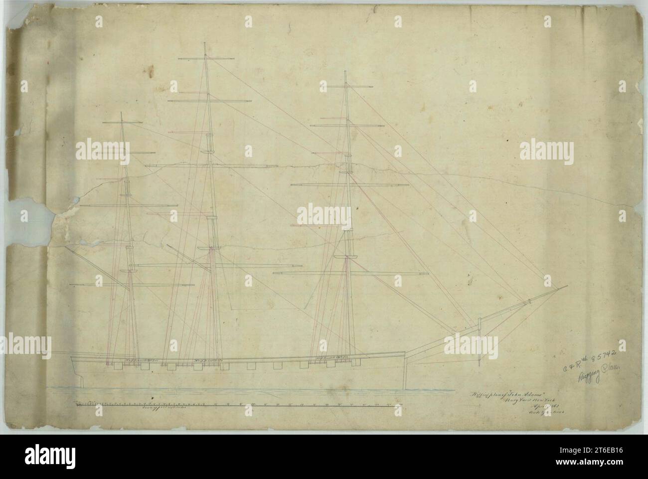 USS John Adams- Rigging Plans Stock Photo - Alamy