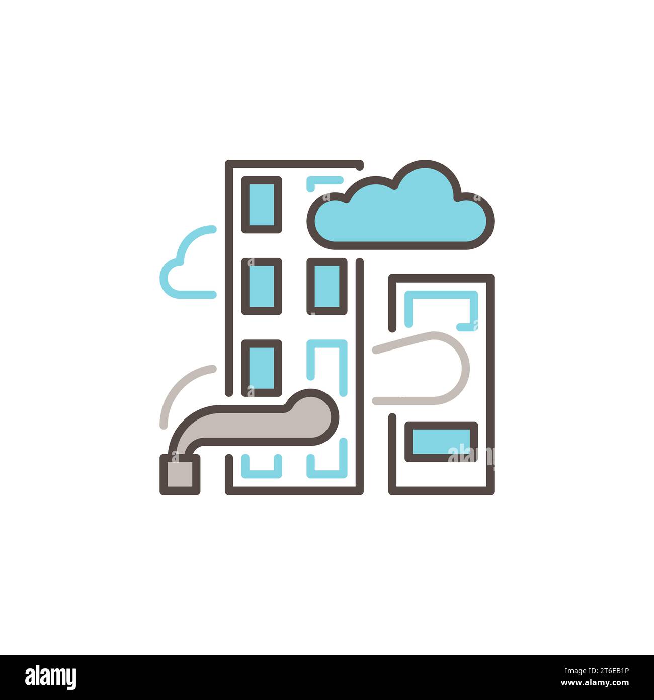 City with Smog creative icon. Air Pollution and City Buildings modern ...