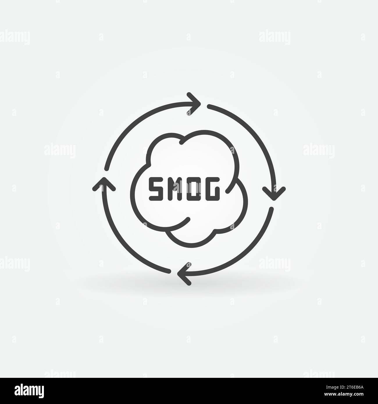 Smog with Arrows vector concept icon or symbol in thin line style Stock ...