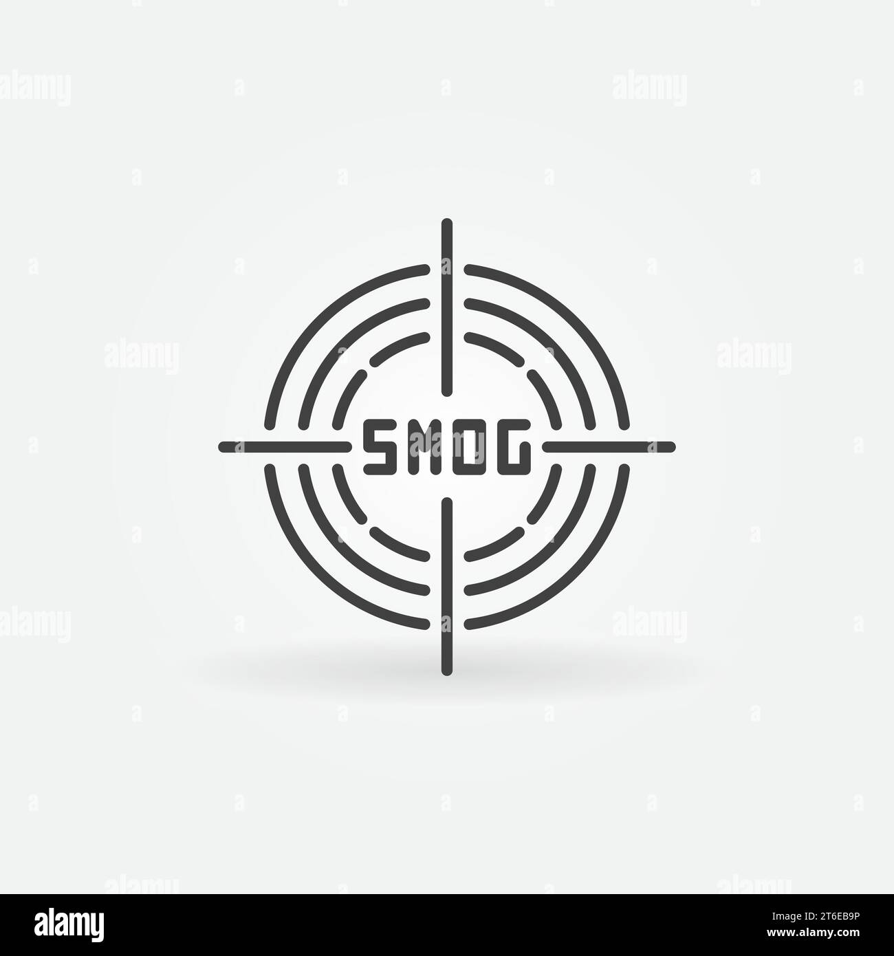 Smog Target vector Smoke Fog Aim concept icon or sign in outline style ...