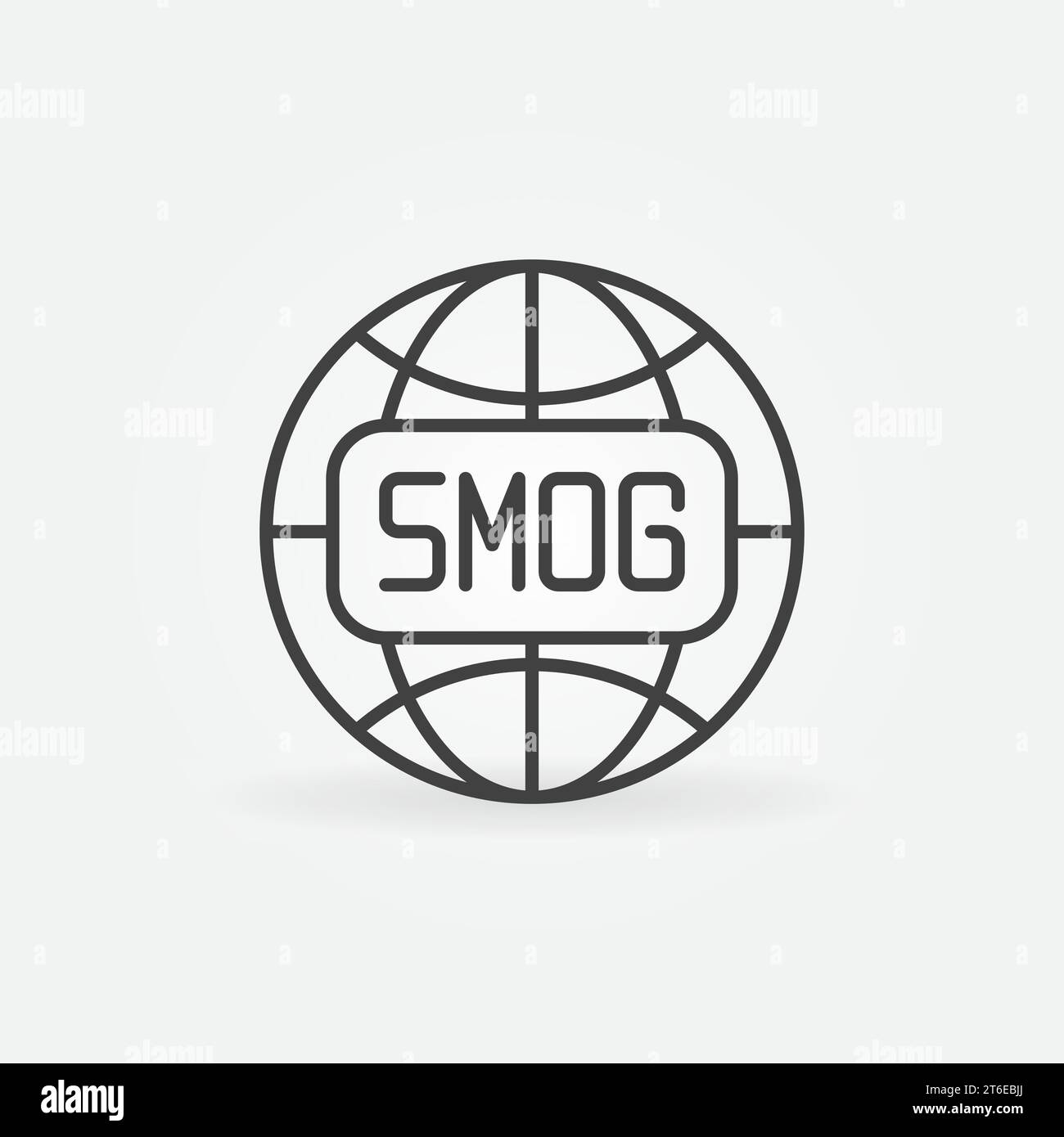 Earth Globe vector Smog Smoke Fog concept icon or sign in outline style ...