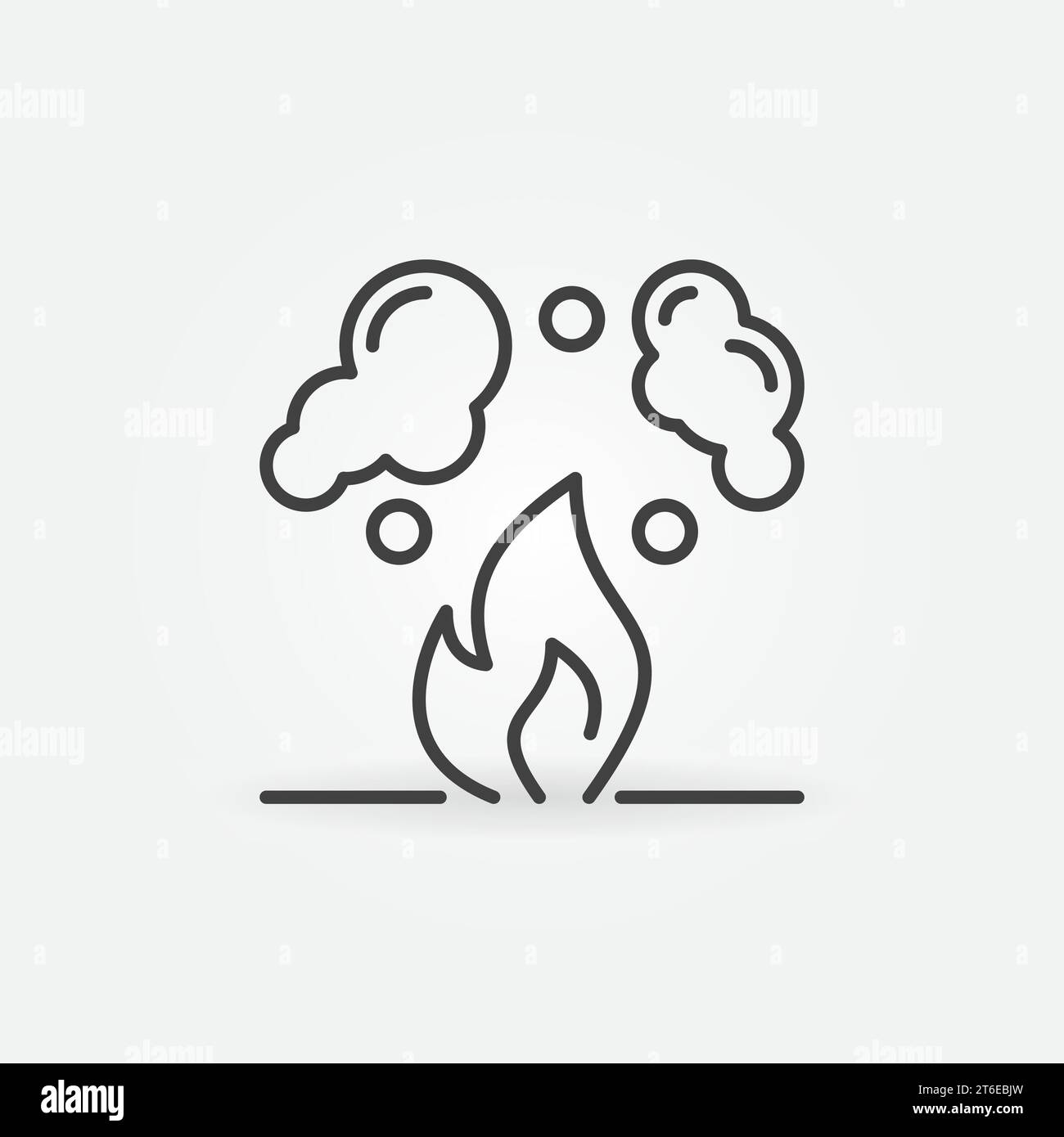 Fire with Smoke outline vector concept icon or design element Stock ...