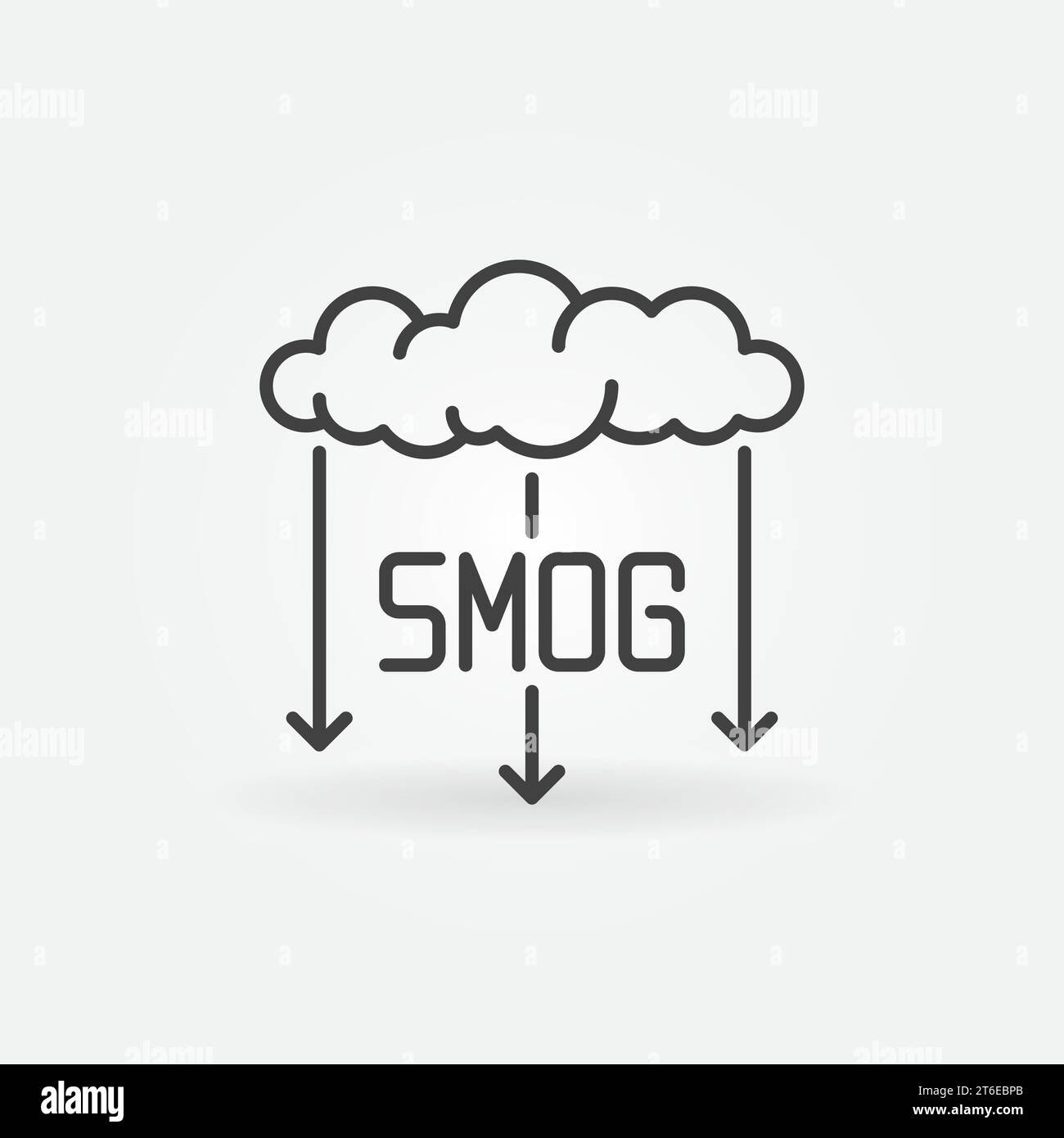 Smog Cloud with Arrows vector concept icon or sign in outline style ...