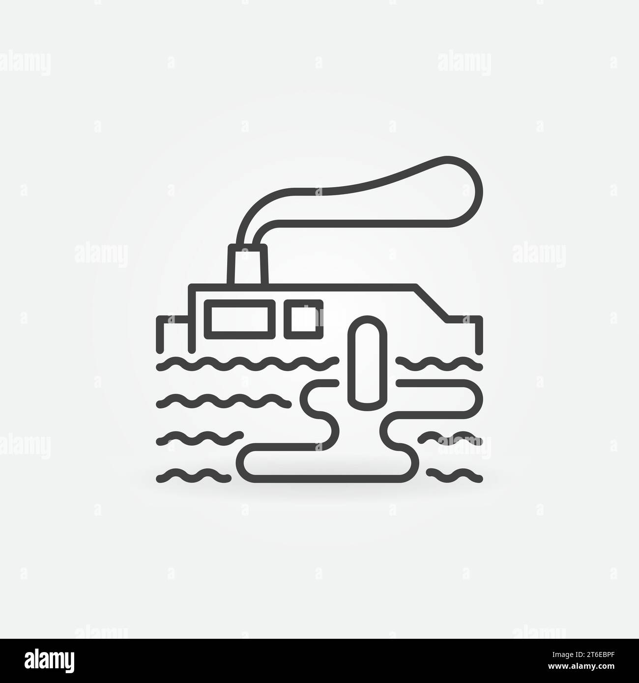 Factory near Ocean linear vector Water Pollution concept icon or logo ...