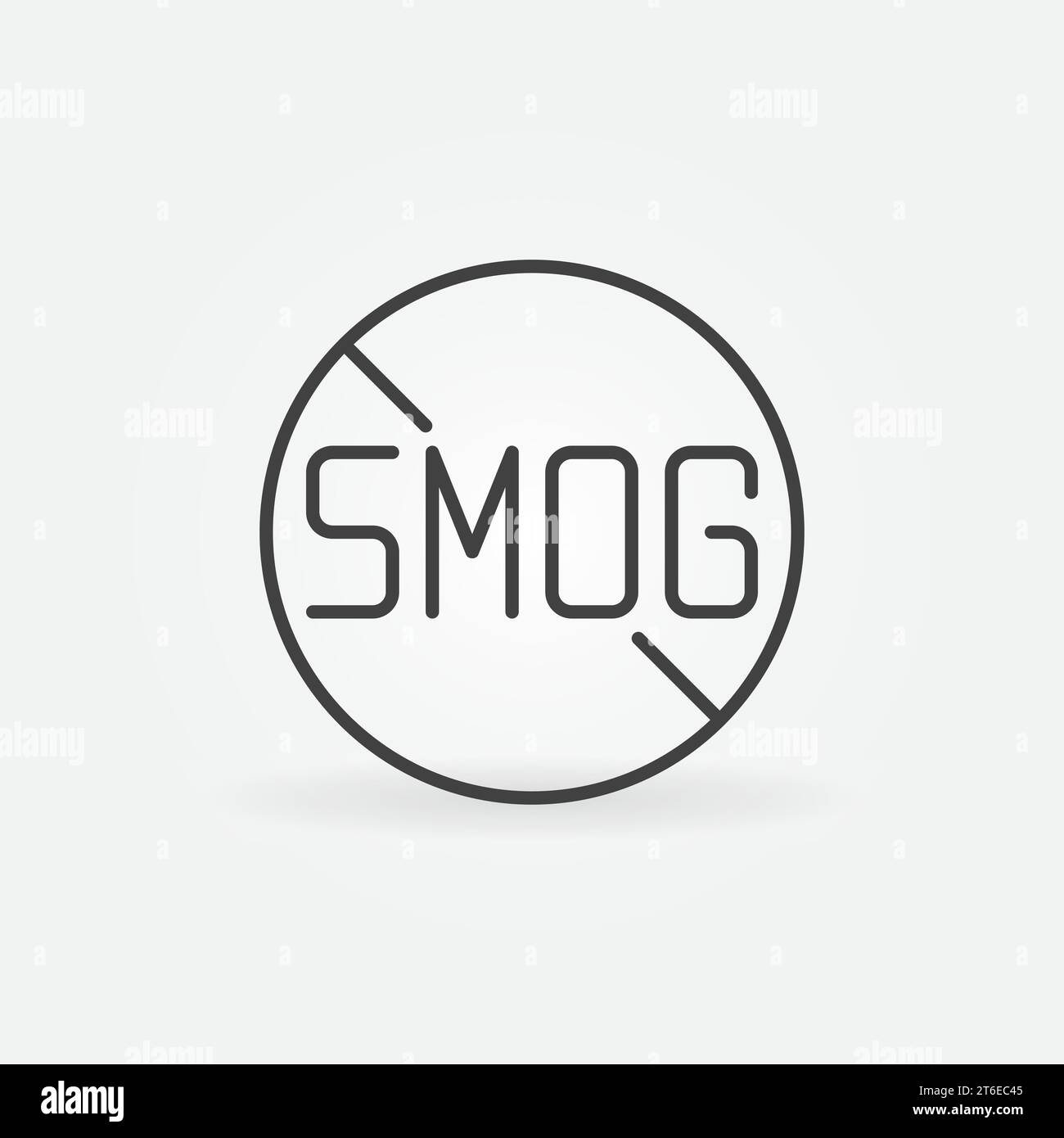Smog Prohibition or Ban vector concept icon or symbol in thin line ...