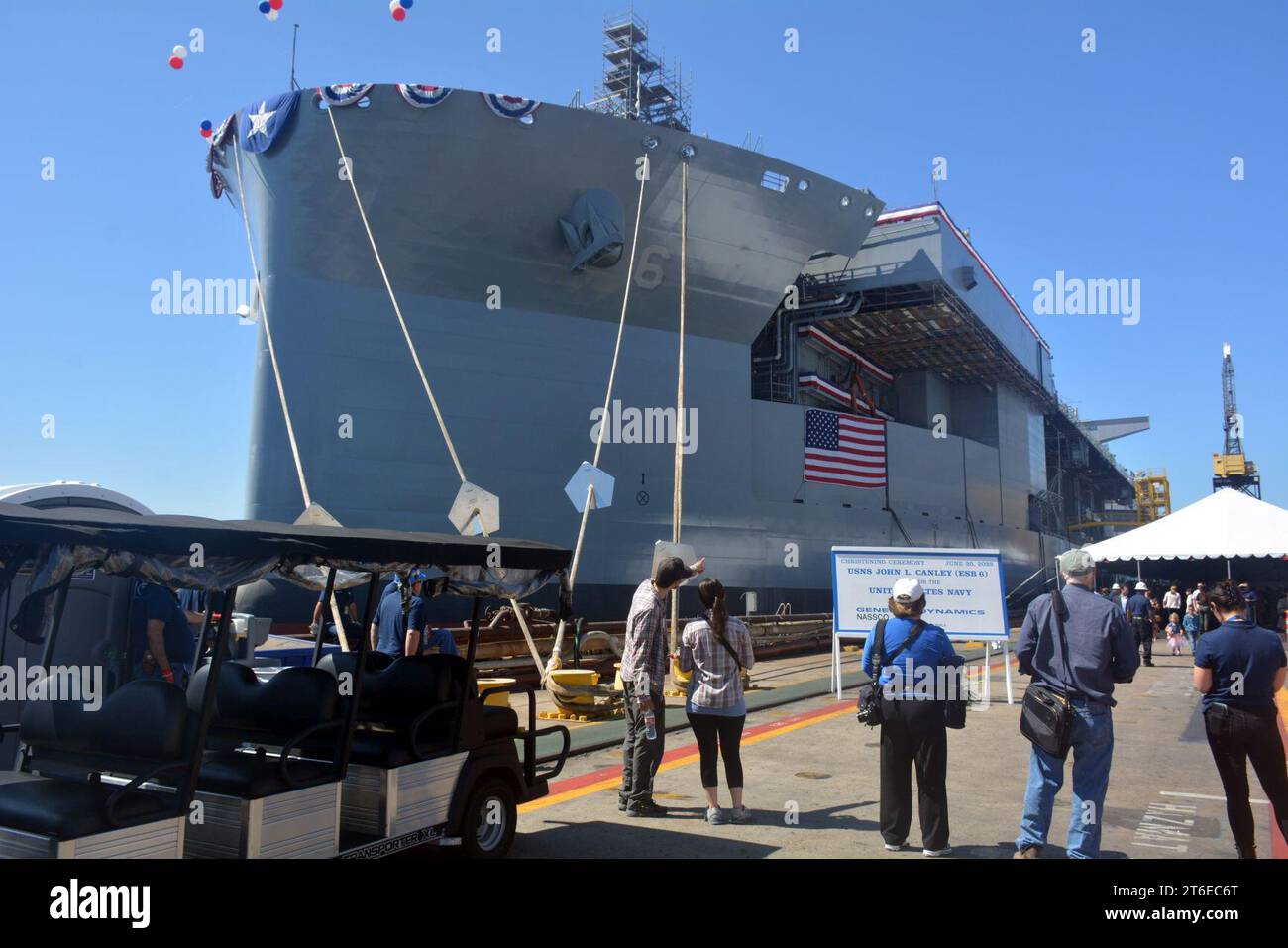 USS John L. Canley (ESB-6) christening ceremony Stock Photo - Alamy