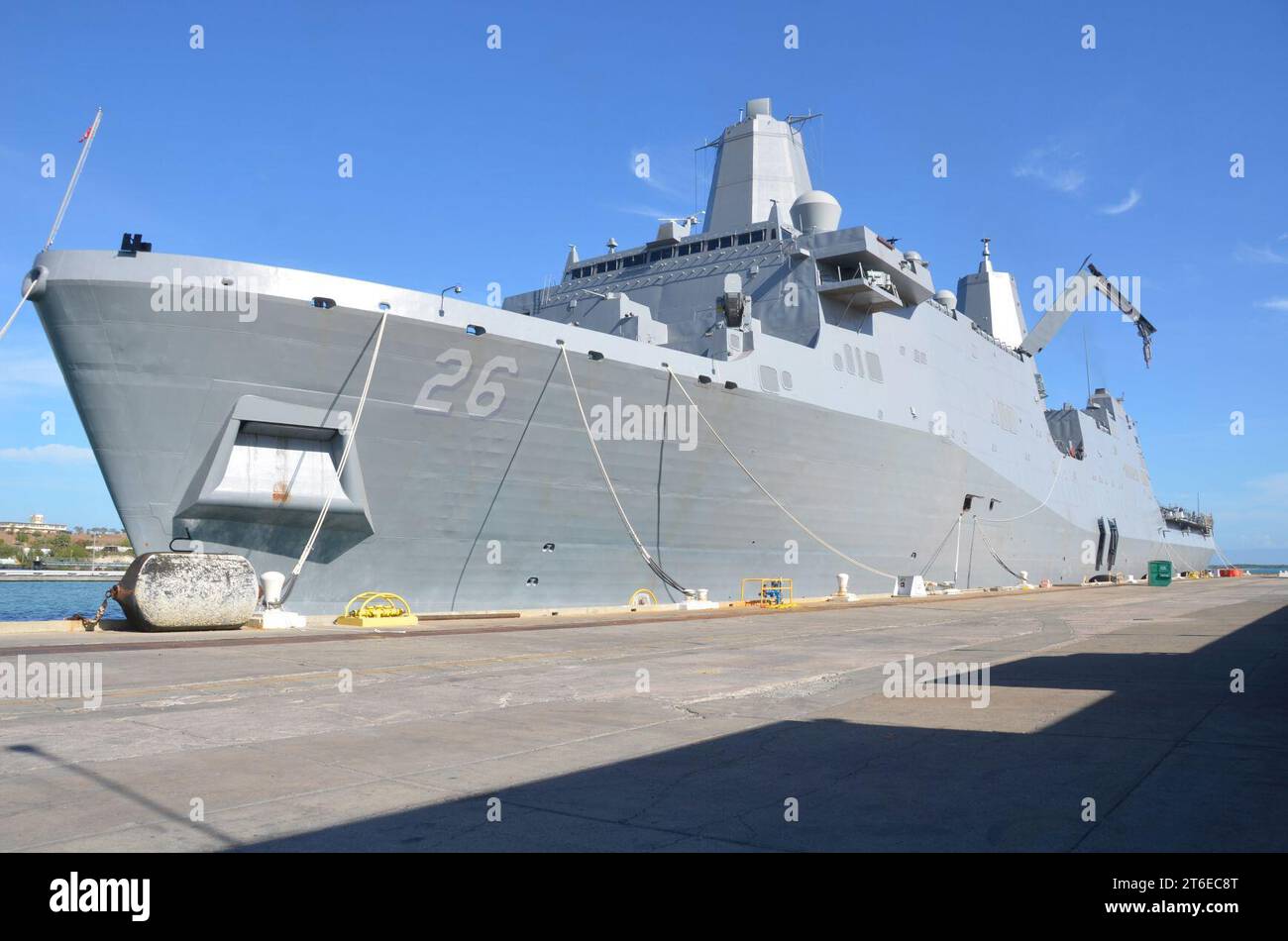 USS John P. Murtha (LPD 26) moors pier side at Naval Station Guantanamo ...