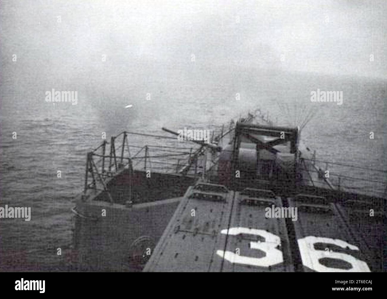 USS John S. McCain (DDG-36) firing its 127mm gun, circa in 1970 Stock ...