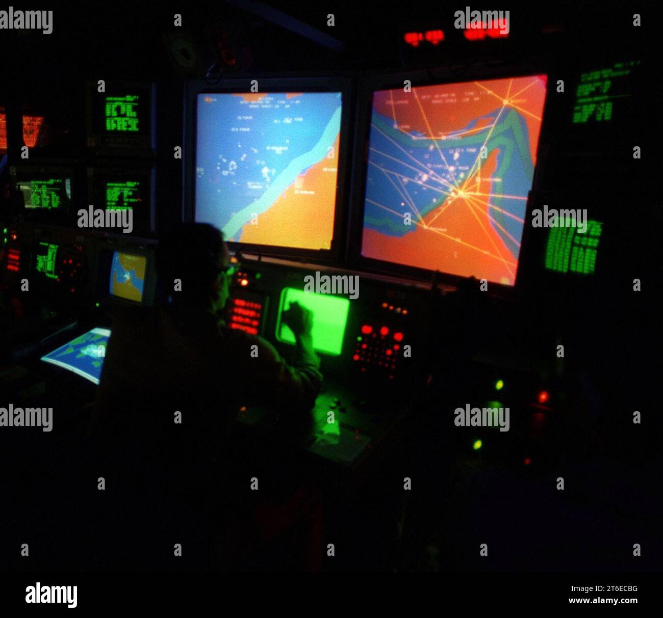 USS John S. McCain (DDG-56) Aegis large screen displays Stock Photo - Alamy