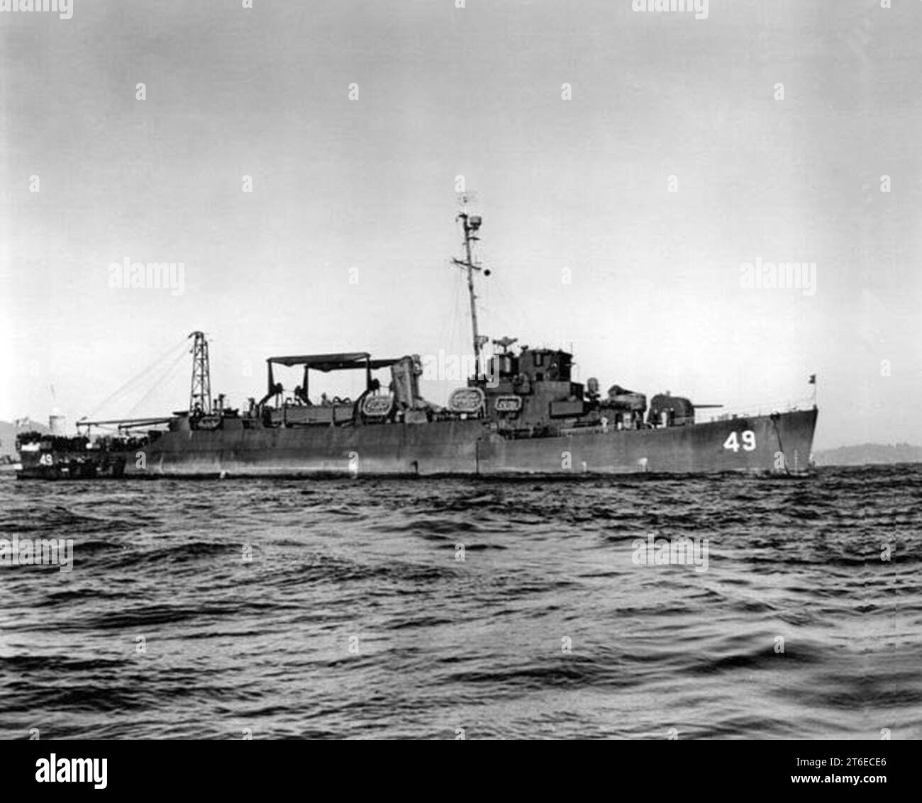 USS Joseph E. Campbell (APD-49) at anchor, in 1945 Stock Photo - Alamy